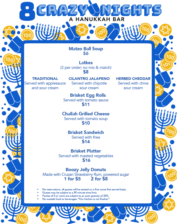 Menu – 8 Crazy Nights